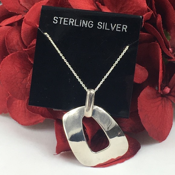 Vintage | Jewelry | Sterling Silver Modern O Pendant Necklace | Poshmark